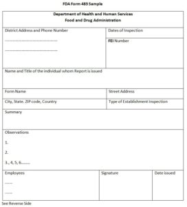 FDA Form 483 | Warning Letters: How to Handle, Form, Example » Pharmaguddu